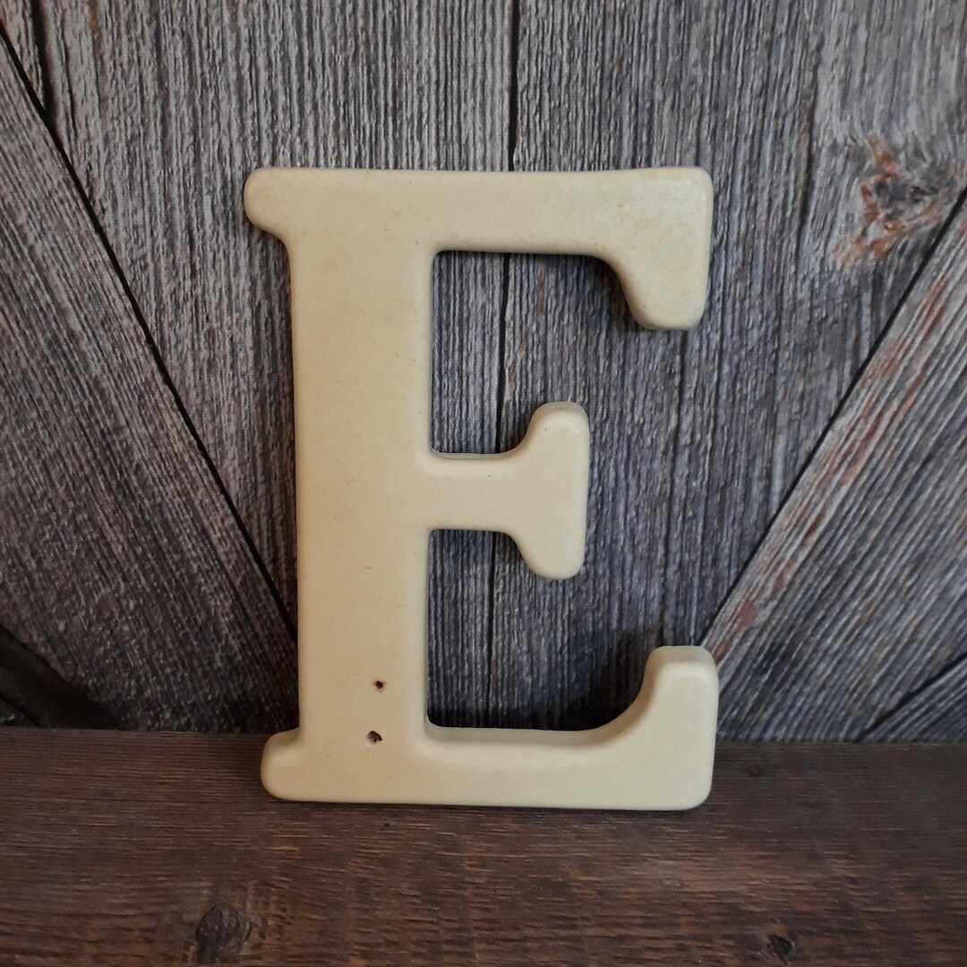 Vintage Letter E Old Sign off White Large 8 Inch Plastic Letter Wall ...