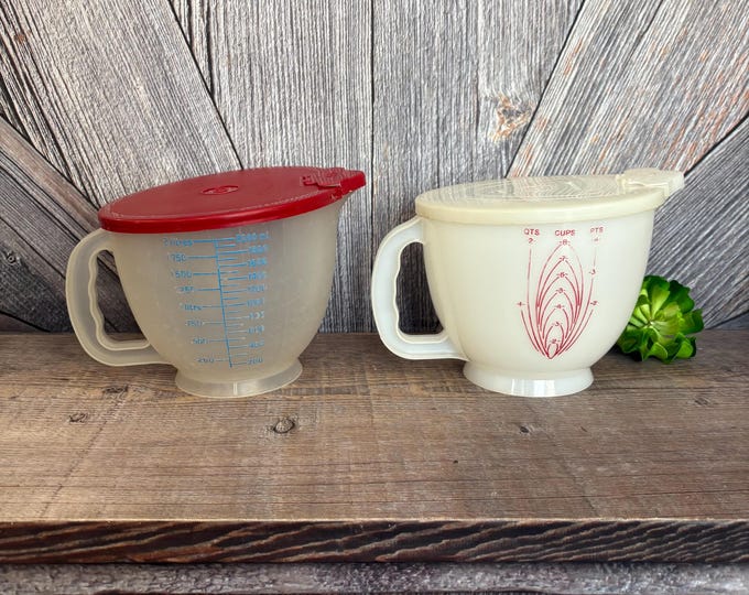 1970s Tupperware 4 Cup Measuring Cup Pitcher - Retro Mix N Stor Pitcher ...