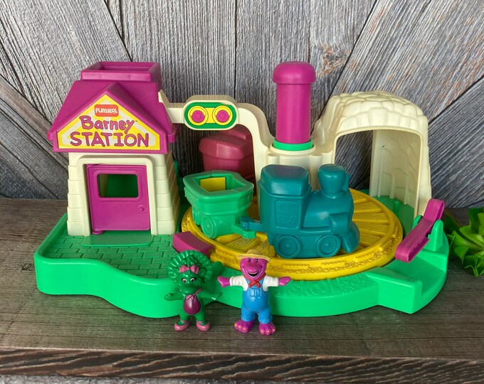 Vintage Barney Train Station Toy {playskool Lyons Group} Barney ...
