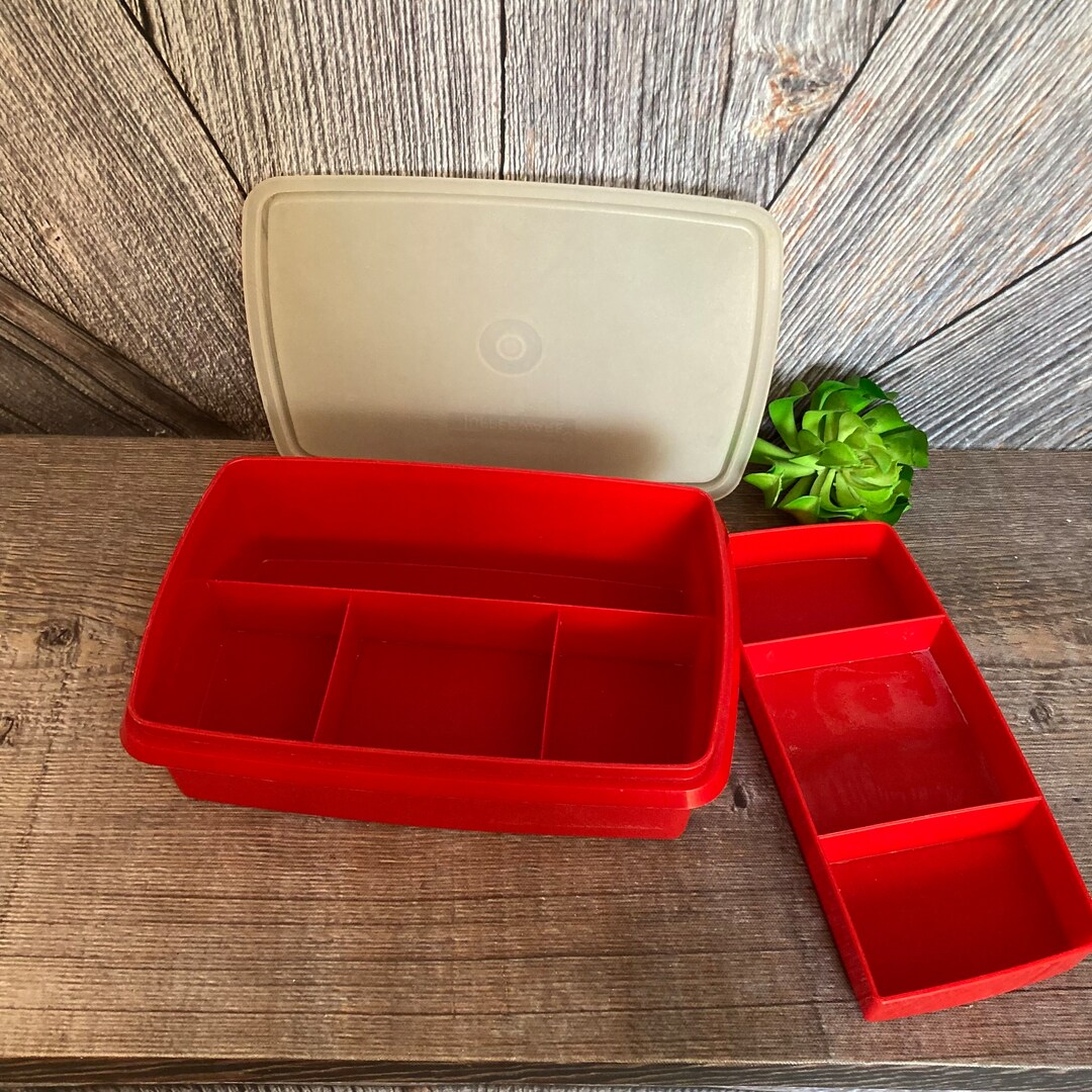 Vintage Tupperware Stow Go Craft Box Tackle Box First Aid Money Box ...