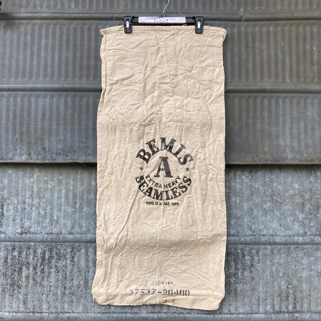 Vintage Bemis A Cotton Muslin Sack No Pinstripes Cloth Seamless Bag ...