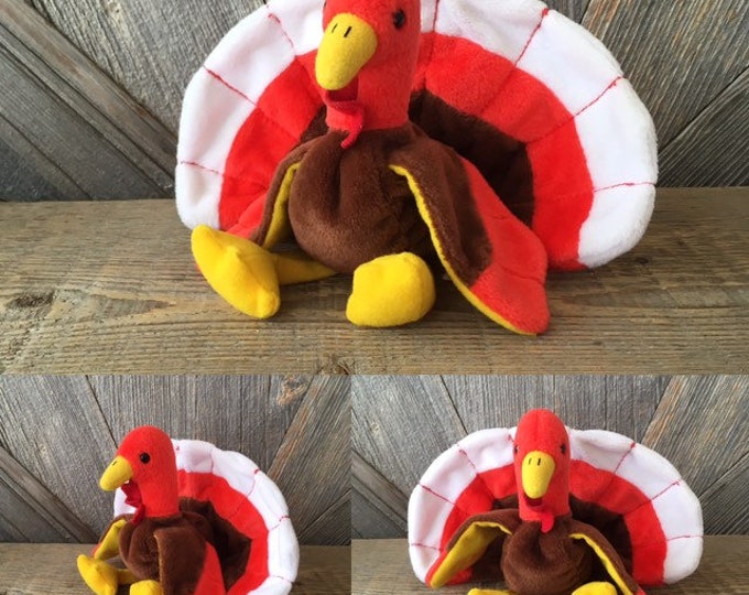 Vintage Turkey Beanie Baby thanksgiving Ty Turkey Beanie Babies Gobbles ...
