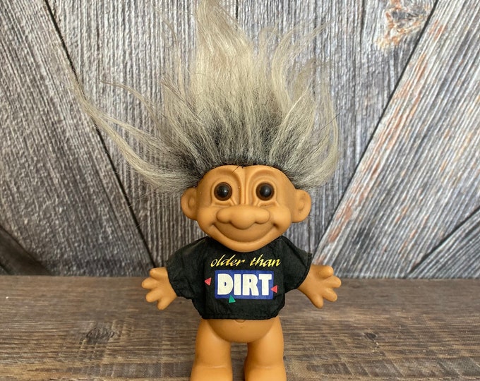 Older Than Dirt Troll Gray Grey Hair Troll {vintage Russ Berrie Troll ...