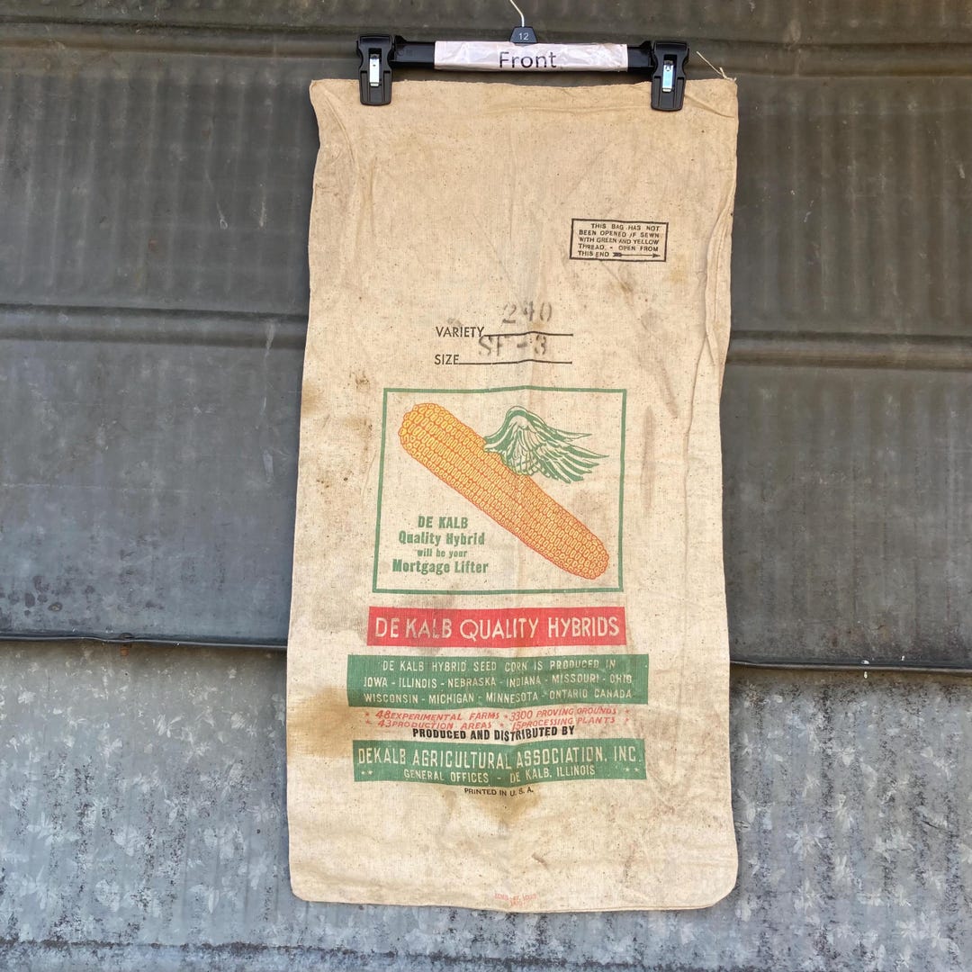 Vintage Dekalb Seed Corn Sack Without Tags Cotton Muslin Sack Printed ...