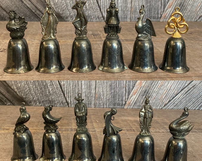 Vintage 12 Days of Christmas Bell Set, Reed and Barton R & B, Silver ...