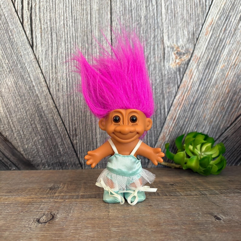 Vintage Girl Troll Doll {ballerina Pink Tutu Dress Troll With Pink Hair ...