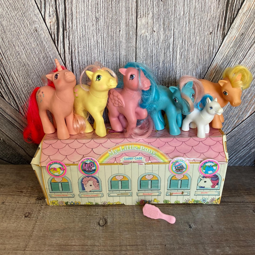 Vintage My Little Pony Lot Stable Carry Case & MLP Bow Tie, Apple Jack ...