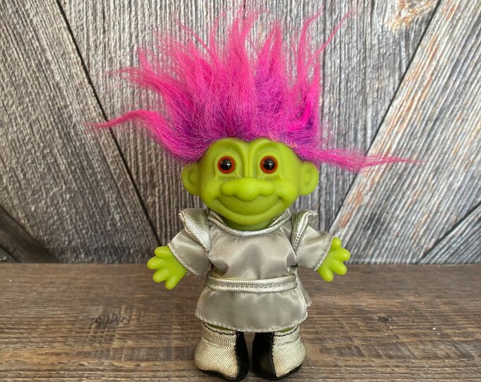 Vintage Alien Troll {green Troll Pink Hair} Russ Berrie {space Man ...