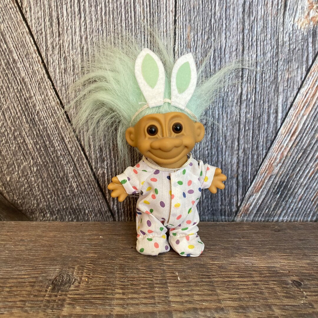 Vintage Easter Bunny Troll Doll {pastel Painter Troll Bunny Ear Hair ...