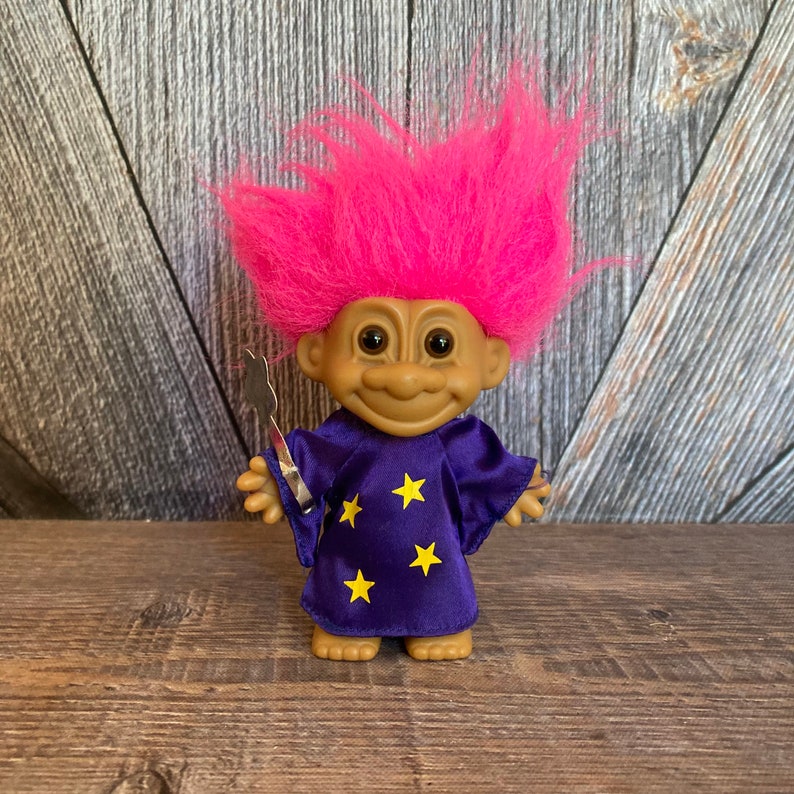 Vintage Wizard Girl Troll Doll 90s Magic Wizard Wand 5 Inch - Etsy