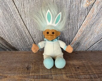 Vintage Painter Troll Doll pastel Painter Troll With Pink Hair Russ ...