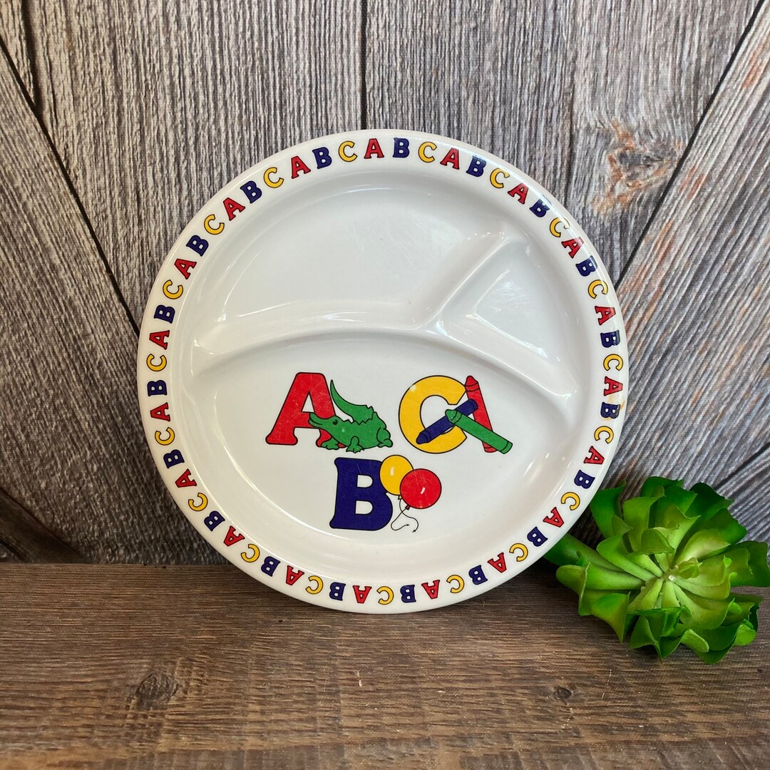 Vintage Alphabet Plate {divided ABC Kids Parenting Magazine Plastic ...