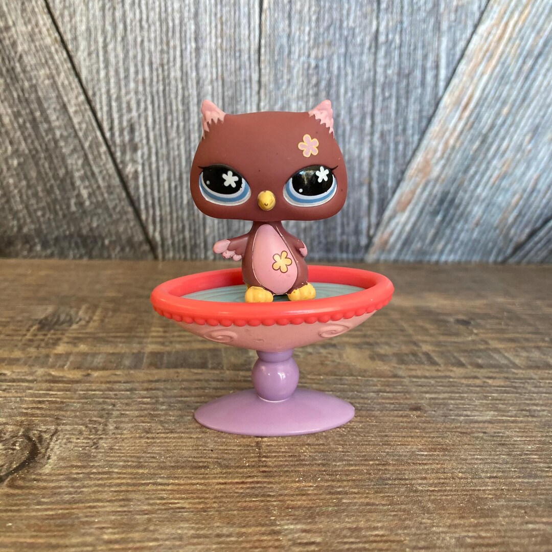 Vintage Littlest Pet Shop Owl #635 LPS Authentic Hasbro 2006 Toy, Brown ...
