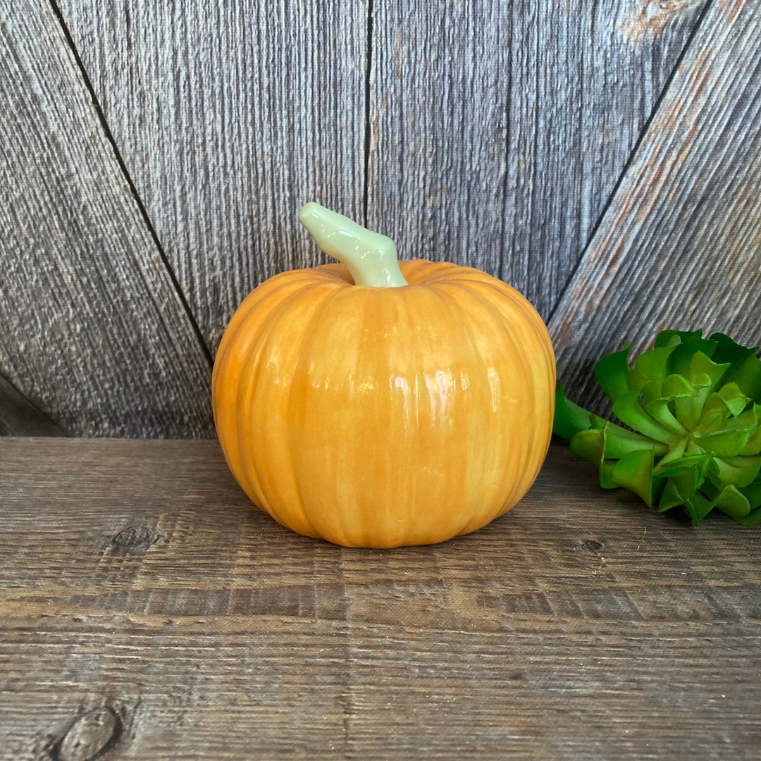 Vintage Halloween Figurine {ceramic Pumpkin Halloween Decoration} Fall ...