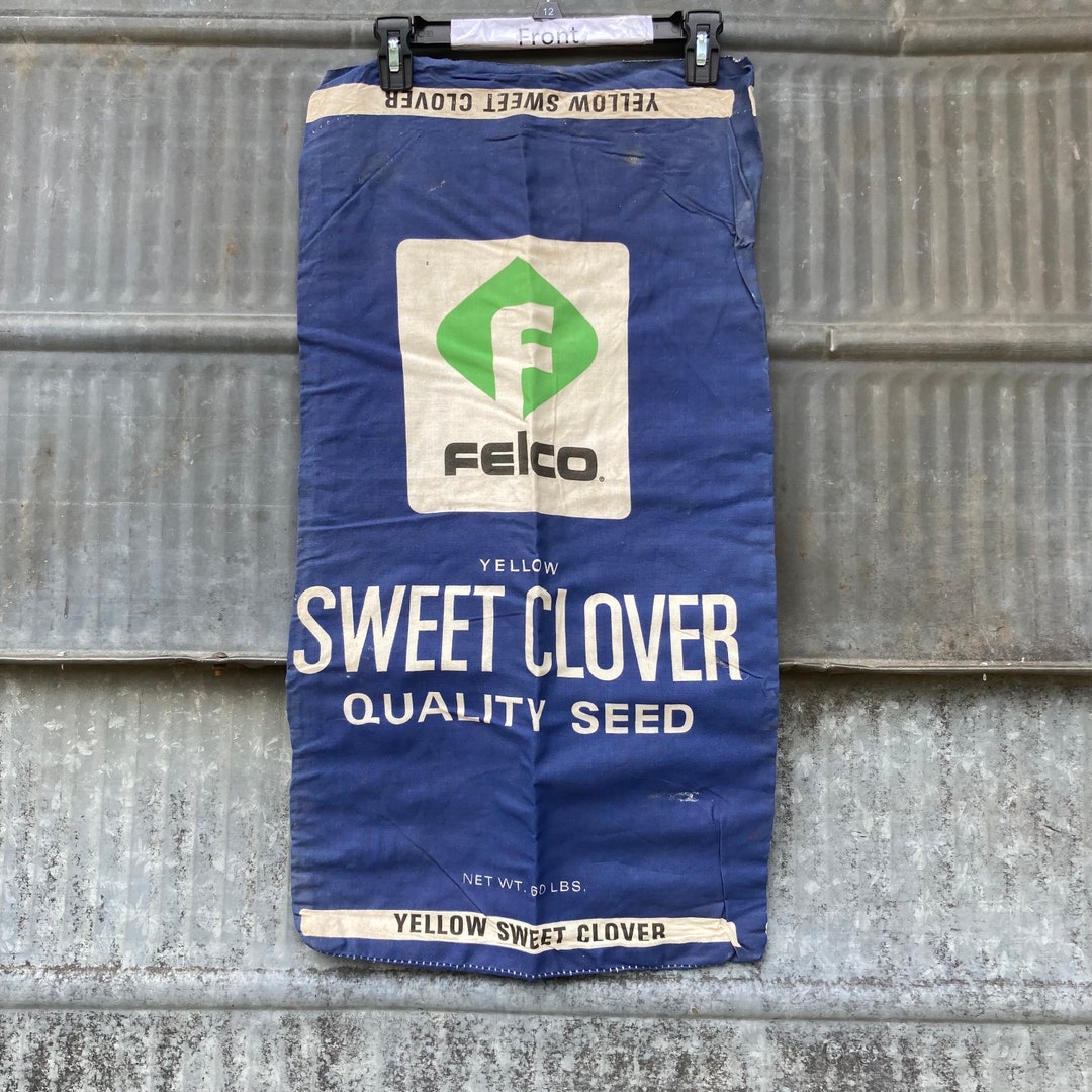 Vintage FELCO Sweet Yellow Clover Sack Cotton Muslin Sack 1960s Project ...