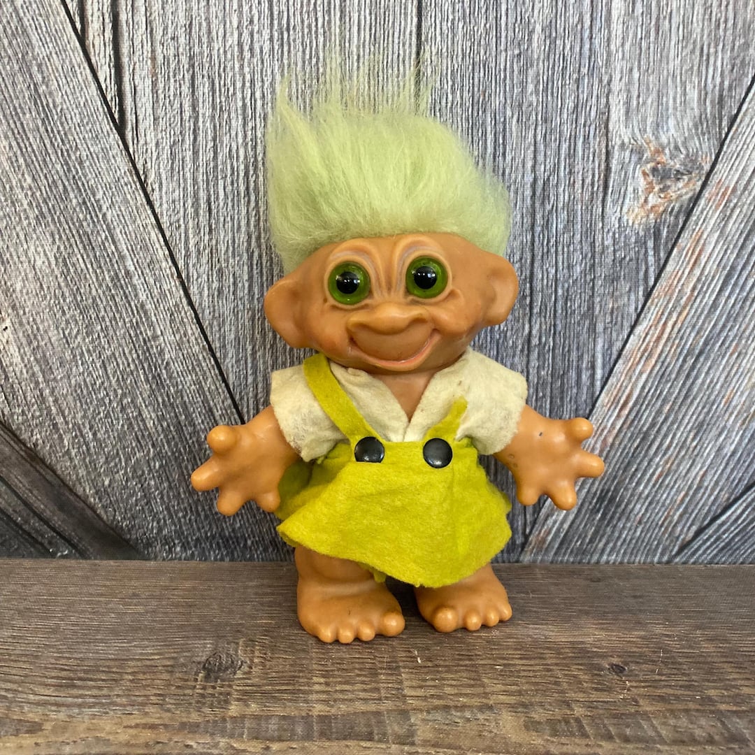 Vintage Troll Bank OLD Dam Troll Doll Coin Bank Piggy Bank 60s Green ...