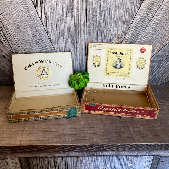 2 Vintage Cigar Boxes Vintage Authentic Cigar Box - Etsy