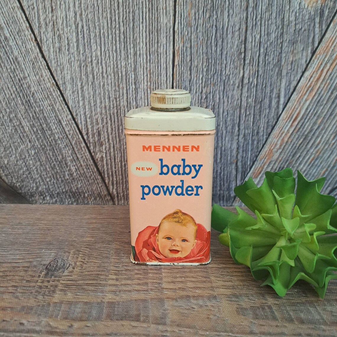 Vintage Mennen Baby Powder 4 Ounce Tin {vintage Display Tin, Vintage ...