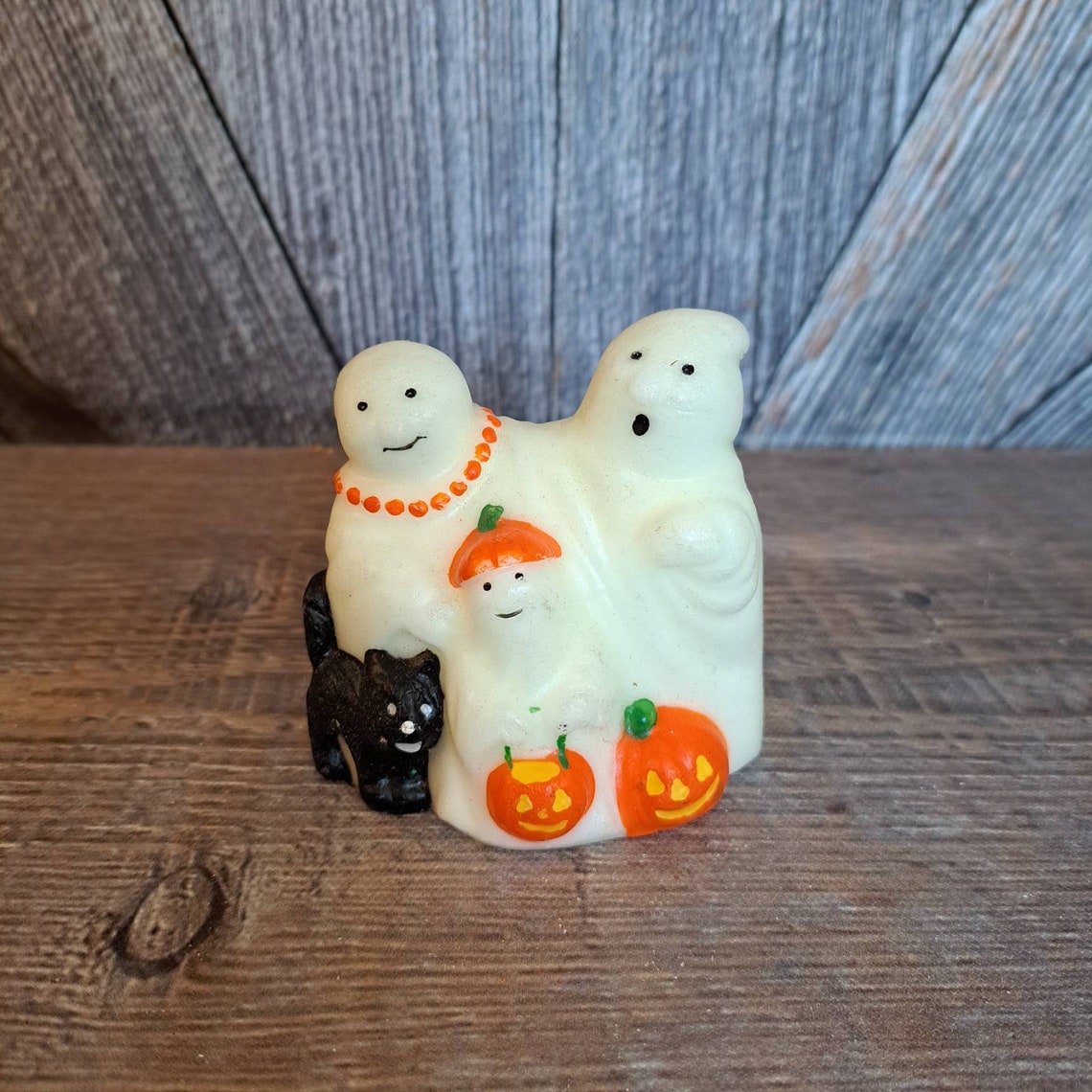 Vintage Avon Halloween Candle Ghost Pumpkin wax Glow in the - Etsy