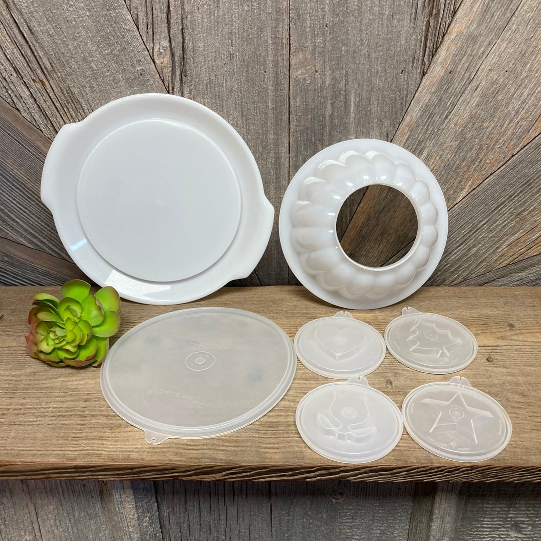 Vintage Tupperware Jello Mold Plastic Tupper Ware Designs Tree Heart ...
