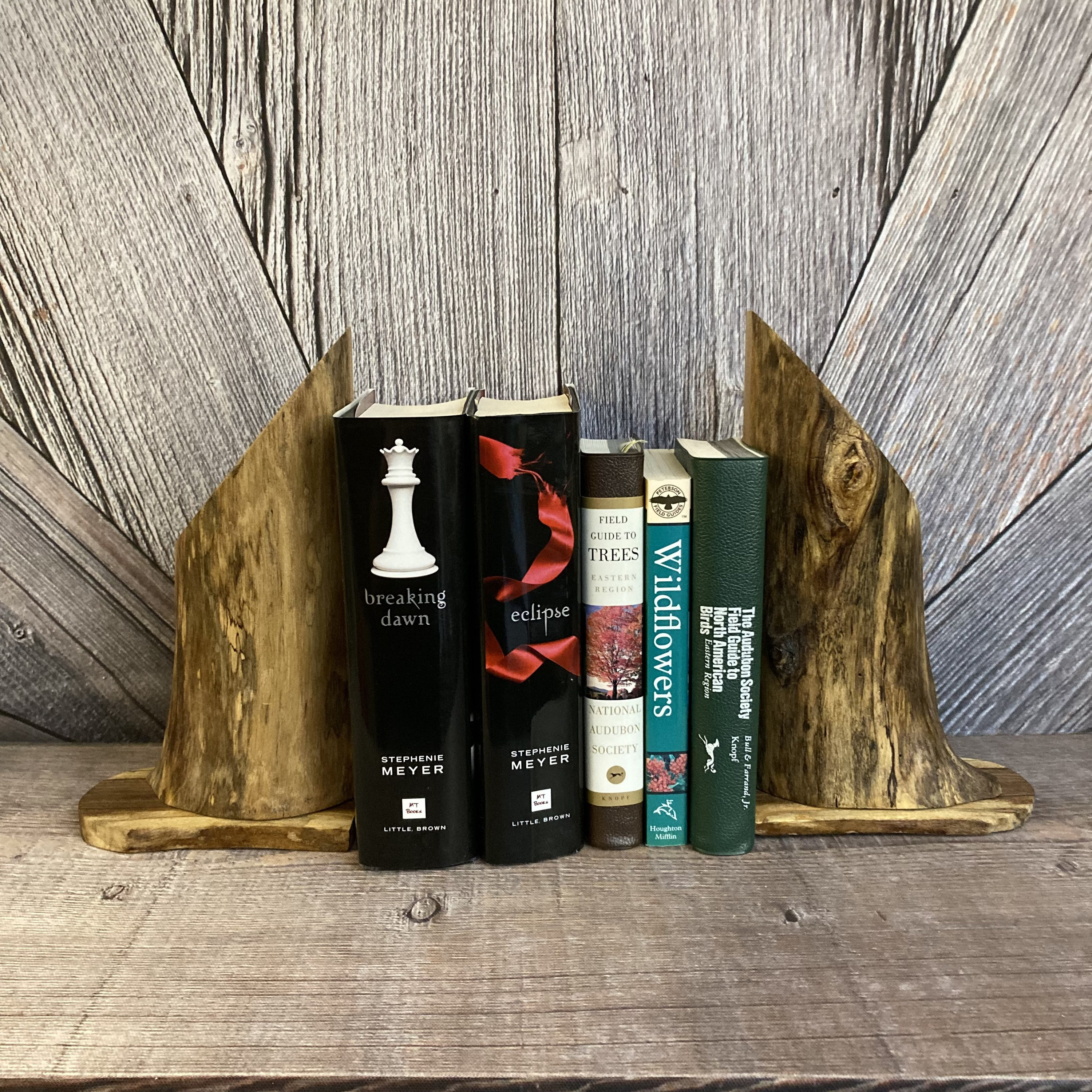 Handmade Raw Wood Bookends Live Edge Solid Wood Log Bookends Tree Stump ...