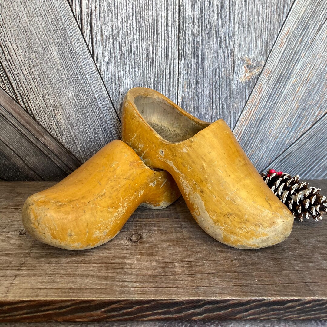 Vintage Wooden Shoes {dutch Wooden Clogs Scandinavian} Tulip Time ...