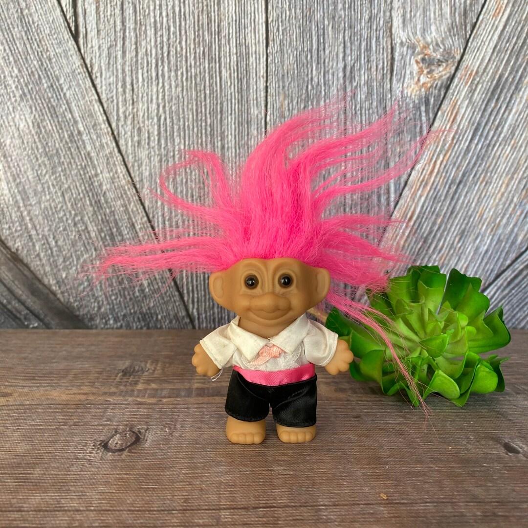 Vintage Ring Bearer Troll Doll {wedding Troll With Pink Hair} Russ ...