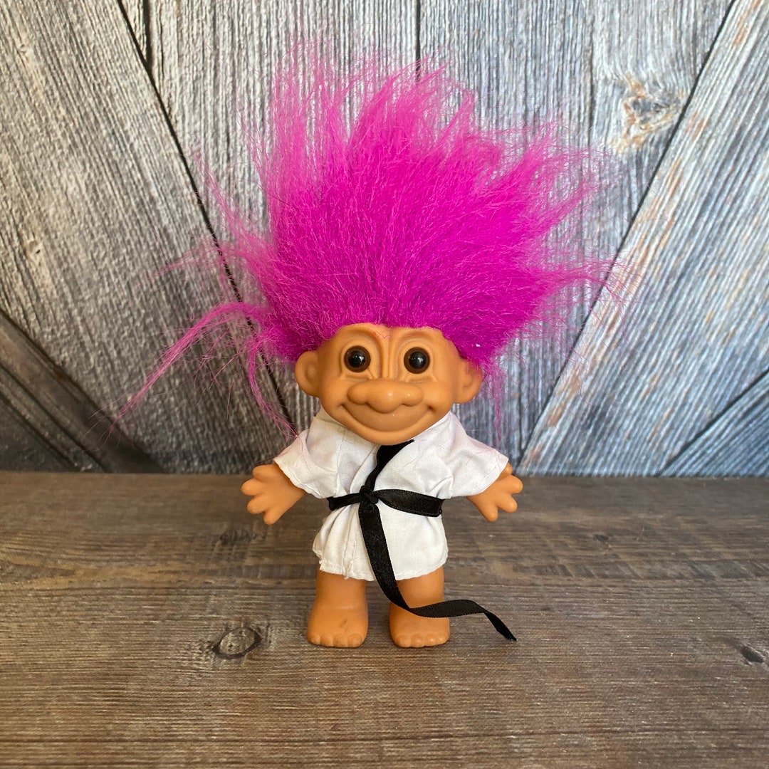 Vintage Troll Doll {karate With Pink Hair} Russ Berrie {5 Inch Troll ...