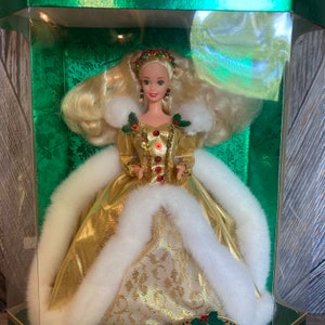 Vintage 1994 Happy Holidays Barbie {blonde Hair Mattel 12155 Special ...