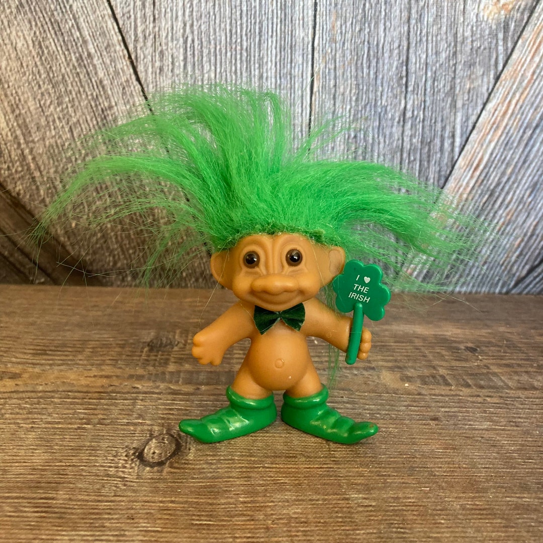 Vintage St.patrick's Day Troll Doll {leprechaun Irish Troll With Green ...