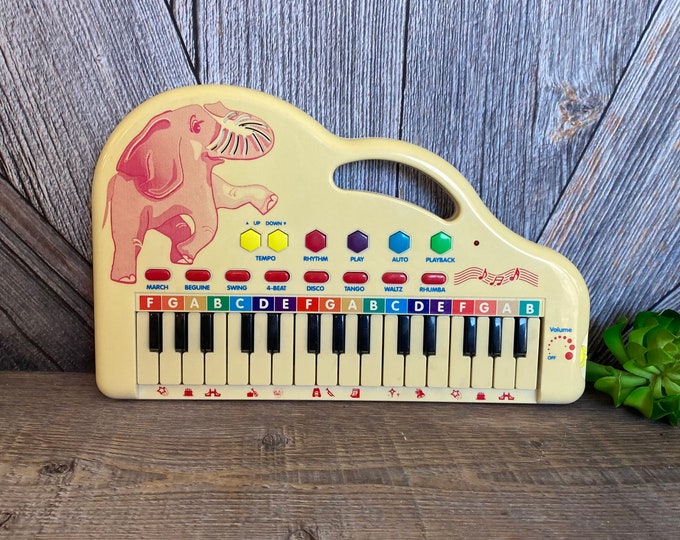Vintage Electric Keyboard Radio Shack Kids Piano Musical Elephant ...