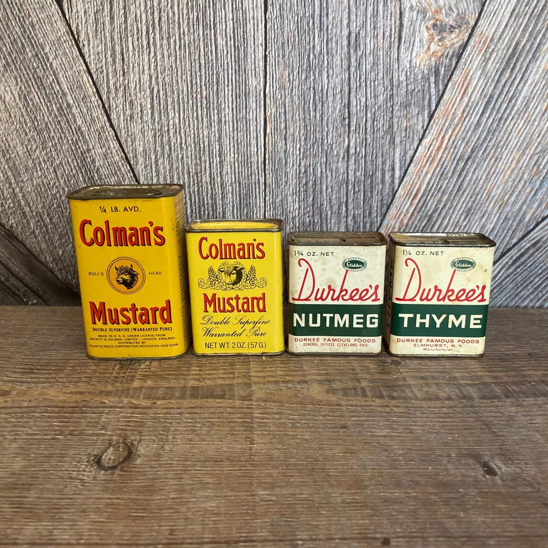 Vintage Spice Tins Durkee's, Coleman's Mustard Spices Shakers Store ...