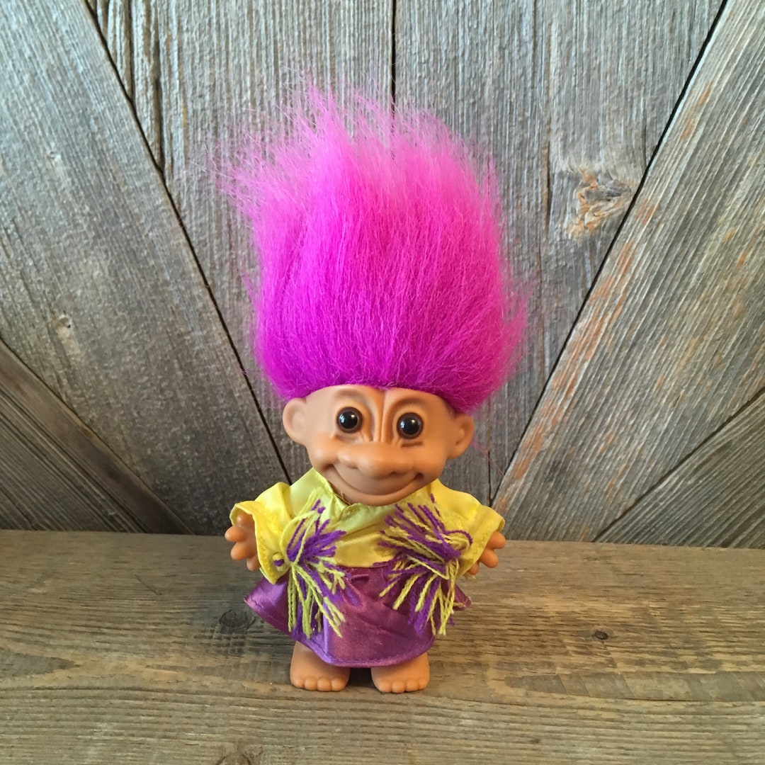Vintage Troll Doll cheerleader Troll With Pink Hair Russ - Etsy