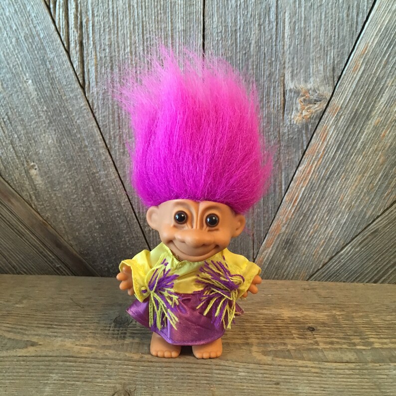 Vintage Troll Doll cheerleader Troll With Pink Hair Russ - Etsy