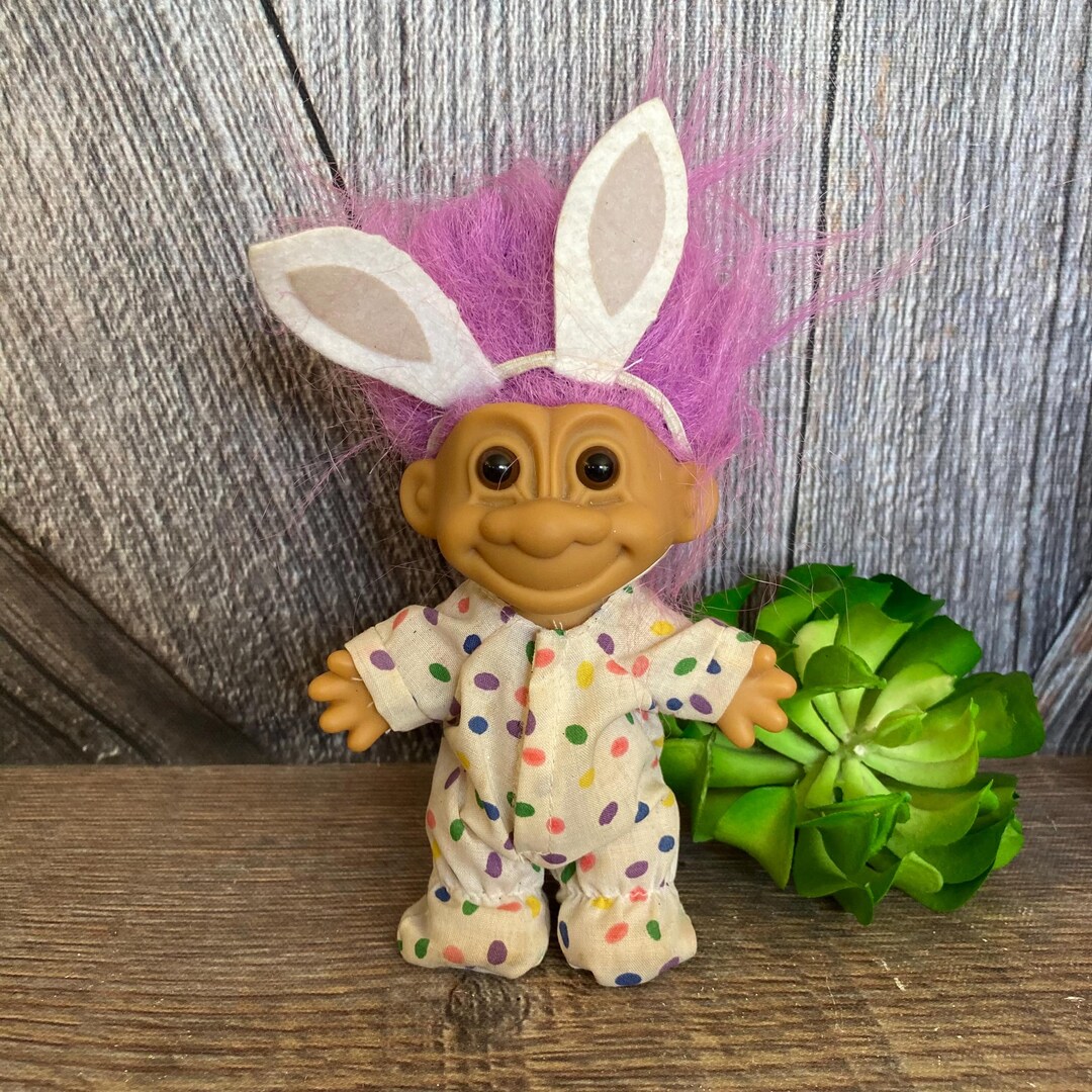 Vintage Easter Bunny Troll Doll {pastel Painter Troll Bunny Ear Hair ...