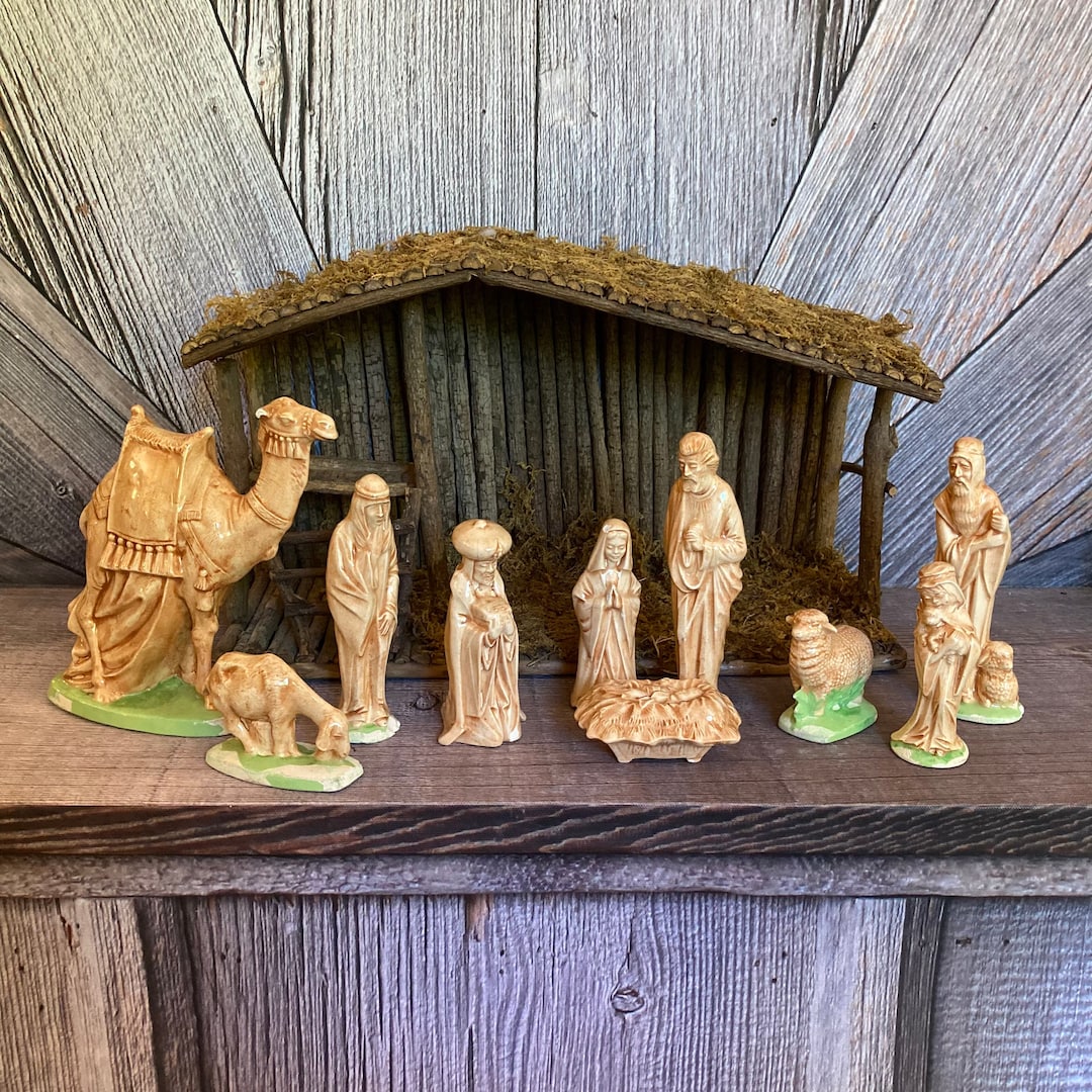 Vintage Christmas Nativity 11 Piece Ceramic Set Nativity Scene Modern ...