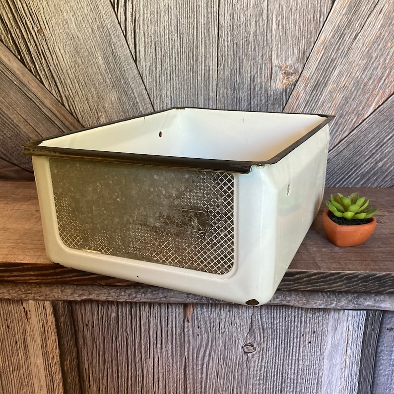 Vintage Refrigerator Drawer Enamel Frigidaire Hydrator Crisper Drawer ...