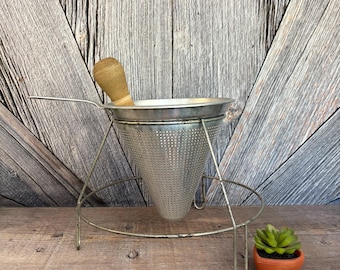 Vintage Strainer Sieve With Pestle Can Canning Applesauce West Bend ...