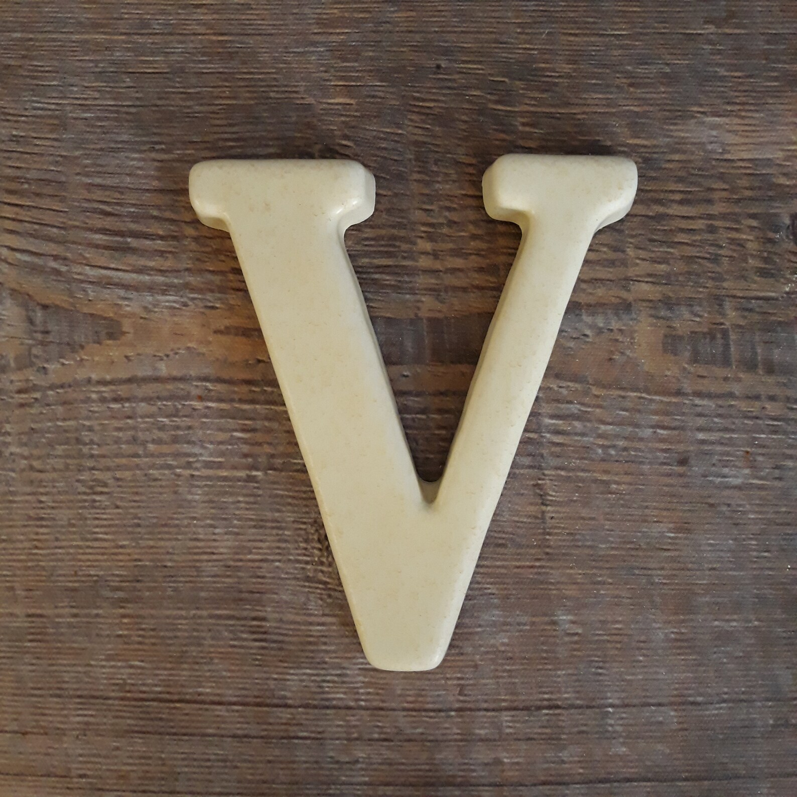 Vintage Letter V Old Sign off White Large 6.5 Inch Plastic - Etsy