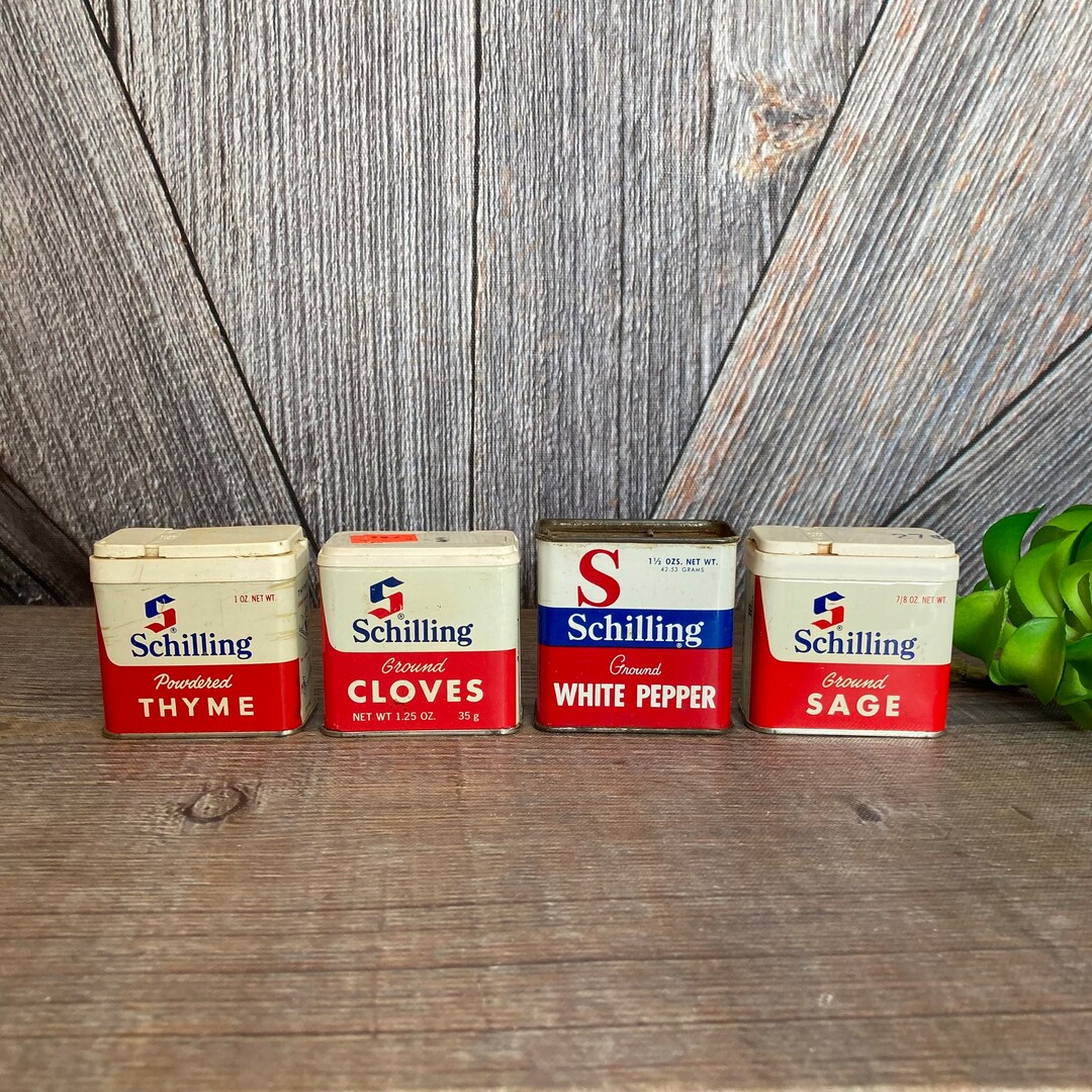4 Vintage Spice Tins Spices Shakers Store Display Craft Supply ...