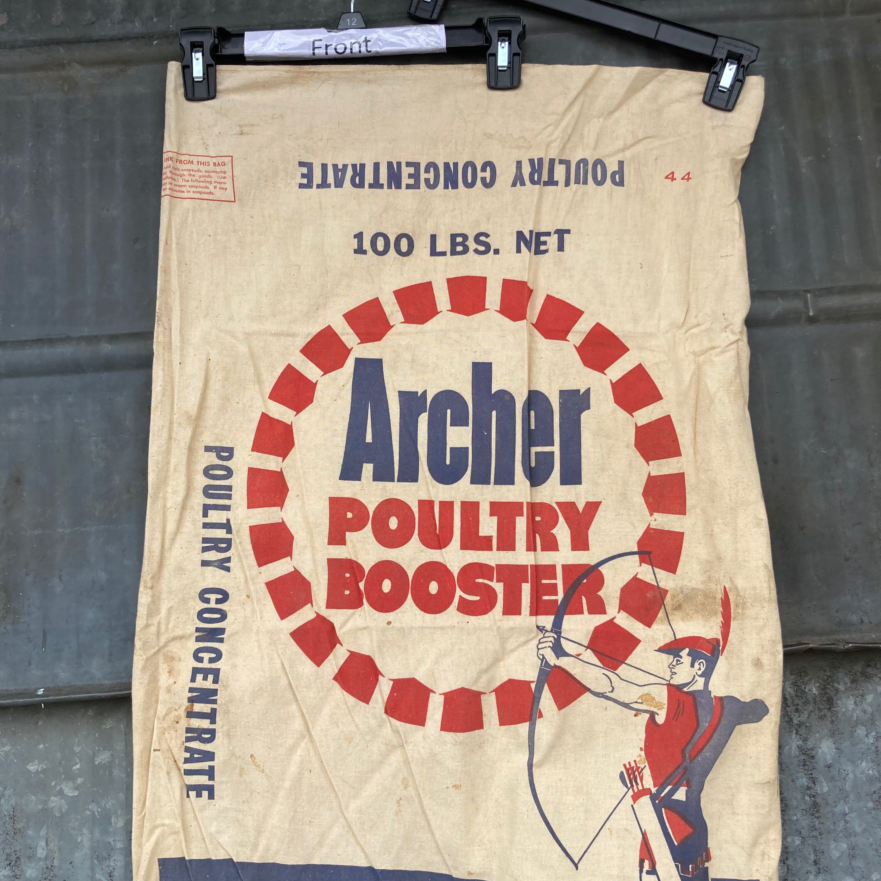 Vintage Archer Poultry Booster ADM Cotton Muslin Sack 1960s - Etsy
