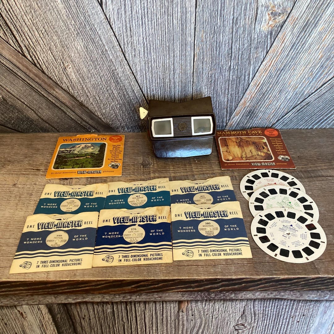 Vintage View Master Toy With {world Travel 3D Picture Reels} Glasses ...