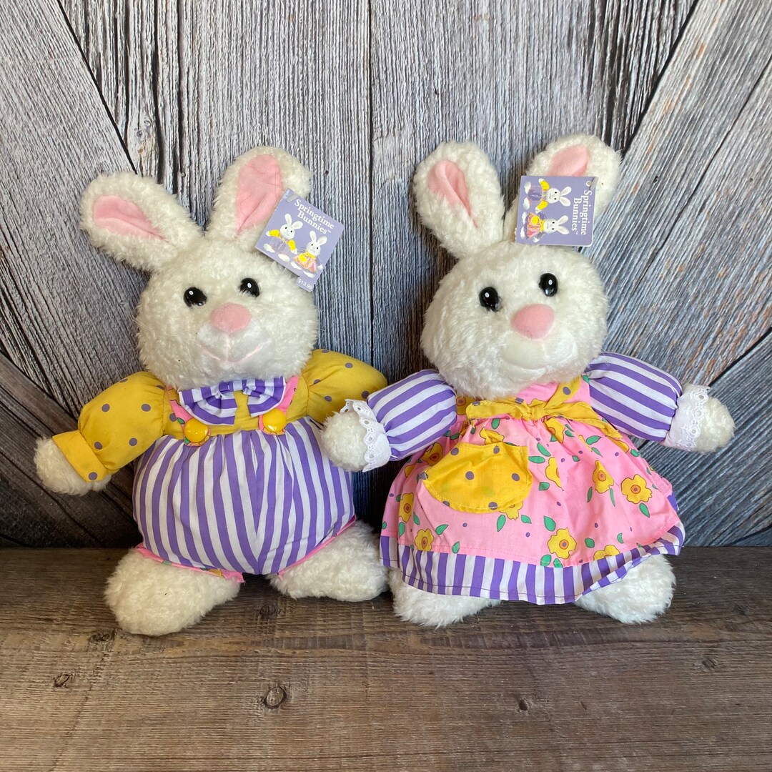 Vintage Easter Bunny Plush Toys Springtime Bunnies Gibson Easter Bunny ...