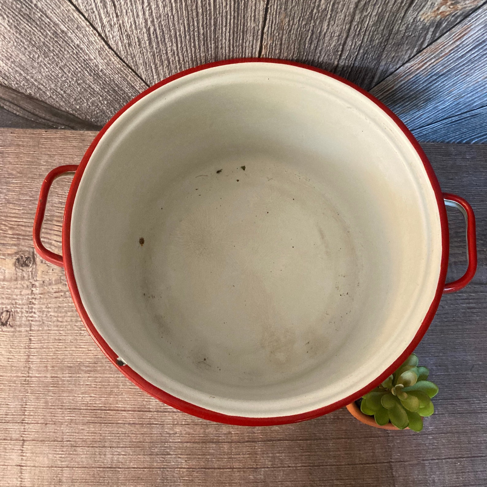 Vintage Enamel Pot Large 5.5 inch Bowl Lid Indoor Garden | Etsy