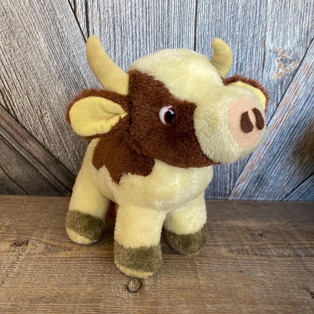 Vintage Cow Plush Toy, Clover Russ Berrie Stuffed Cow 550, 8 Inch Cow ...