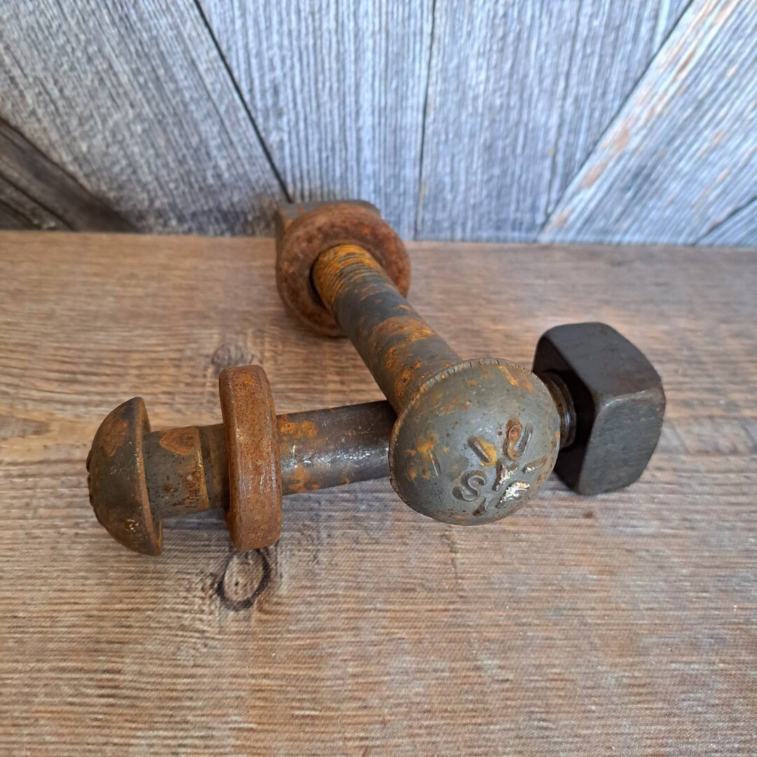 2 Vintage Railroad RR Bolts, Nuts, and Lock Washers {vintage United ...