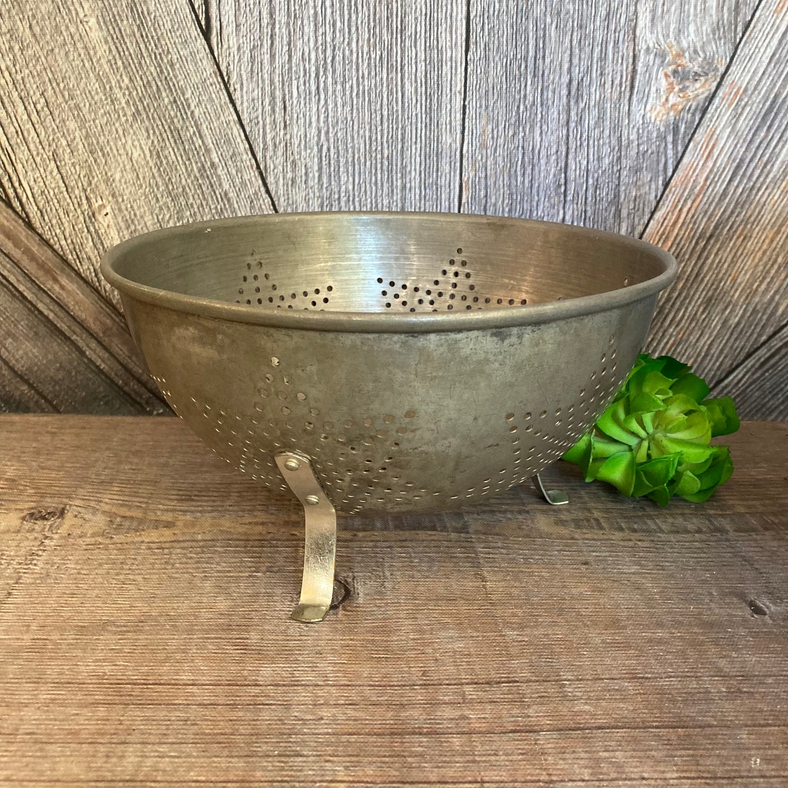 Vintage Metal Colander Aluminum Strainer Sieve Metal Strainer Star ...
