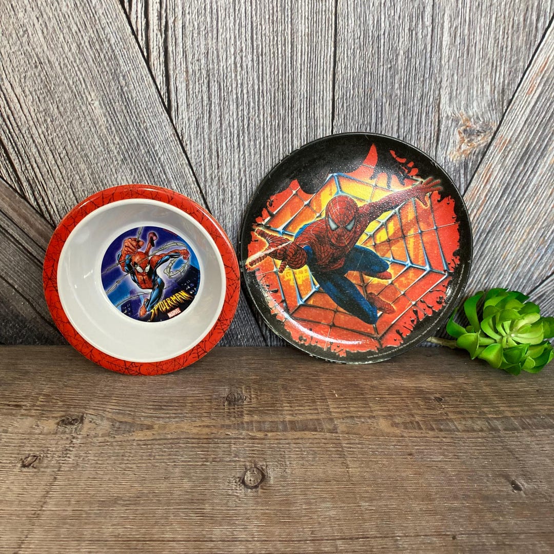 Spider Man Plate and Bowl vintage Super Hero Melmac Plastic Bowl Kids ...