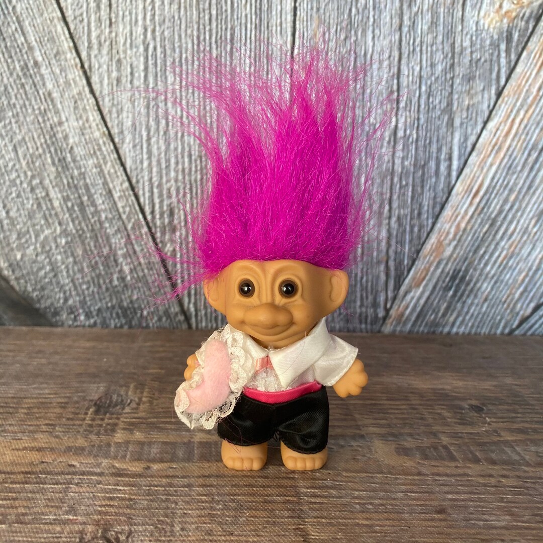 Vintage Ring Bearer Troll Doll {wedding Troll With Pink Hair} Russ ...