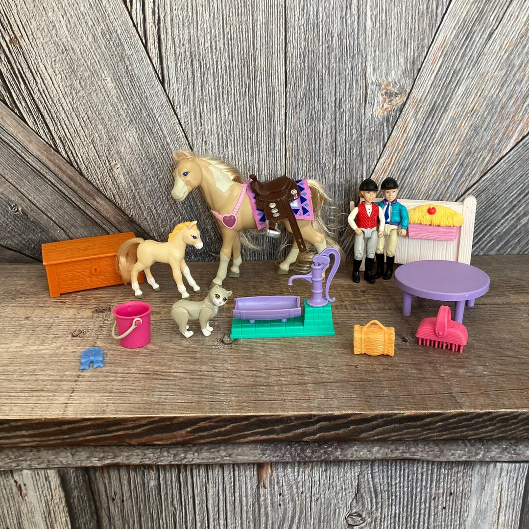 Vintage Fisher Price Loving Family Western Horse Mom and Newborn Rose ...